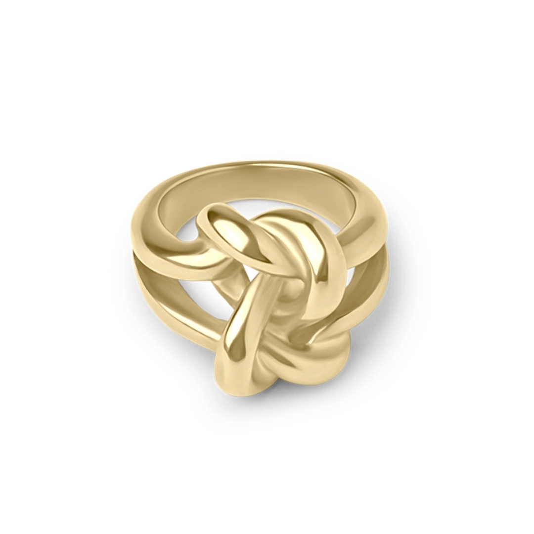 Ophelia Ring – Elegante Statement Ring met Unieke Knoop | Be Golden