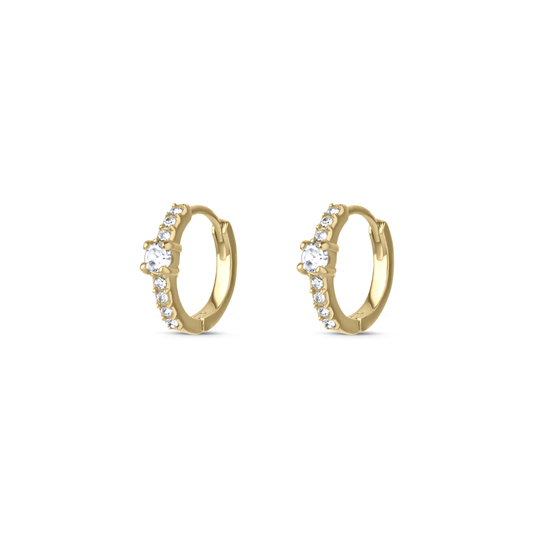 Frozen Earrings Medium – Hoops with Sparkling Glamour | Be Golden