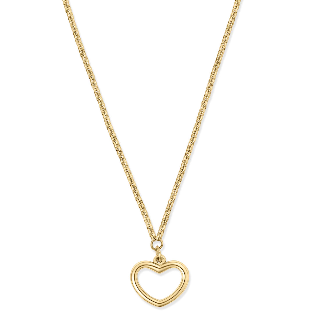 Heart Flutters Necklace – Gouden ketting met open hart hanger | Be Golden