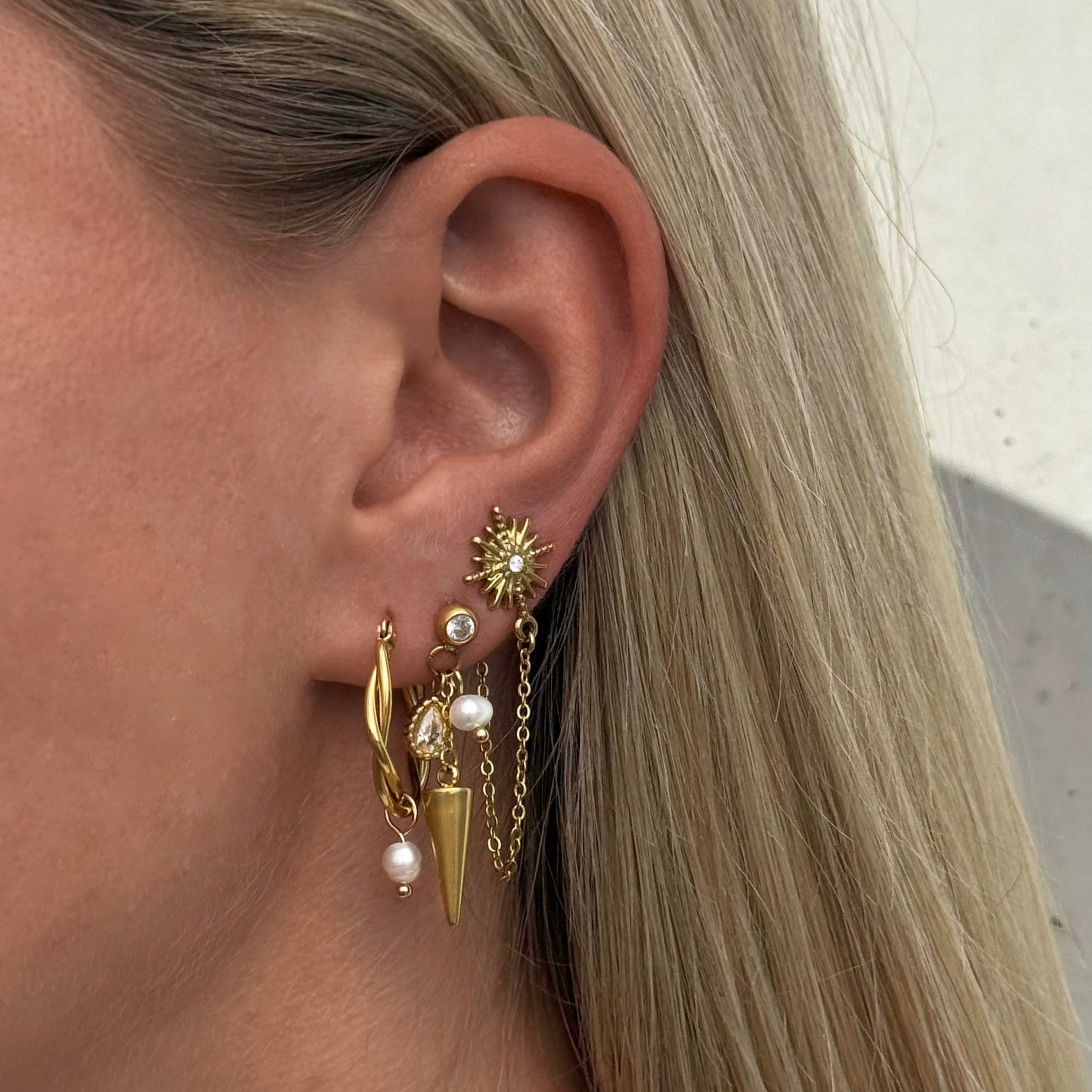 Solar Spice Set - Gouden earparty met parels, spikes en sparkle | Be Golden
