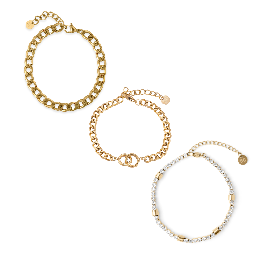 Mood Swing Set – Armbandenset met Sparkle en Chunky Vibes | Be Golden