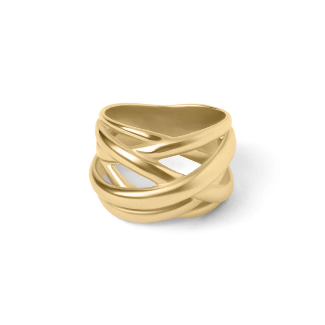 Tangled Ring | Waterproof Stainless Steel Jewelry | Be Golden